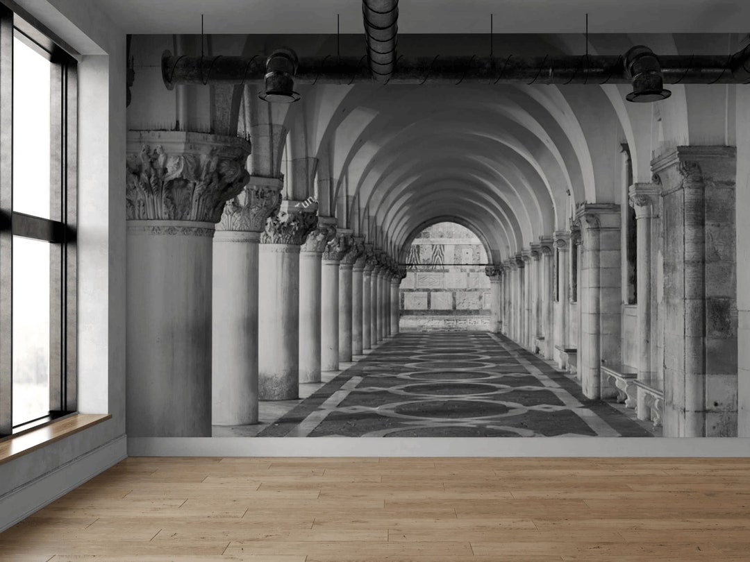 Architectural Wall Mural - Classic Columns and Arches 3D Wallpaper for ...