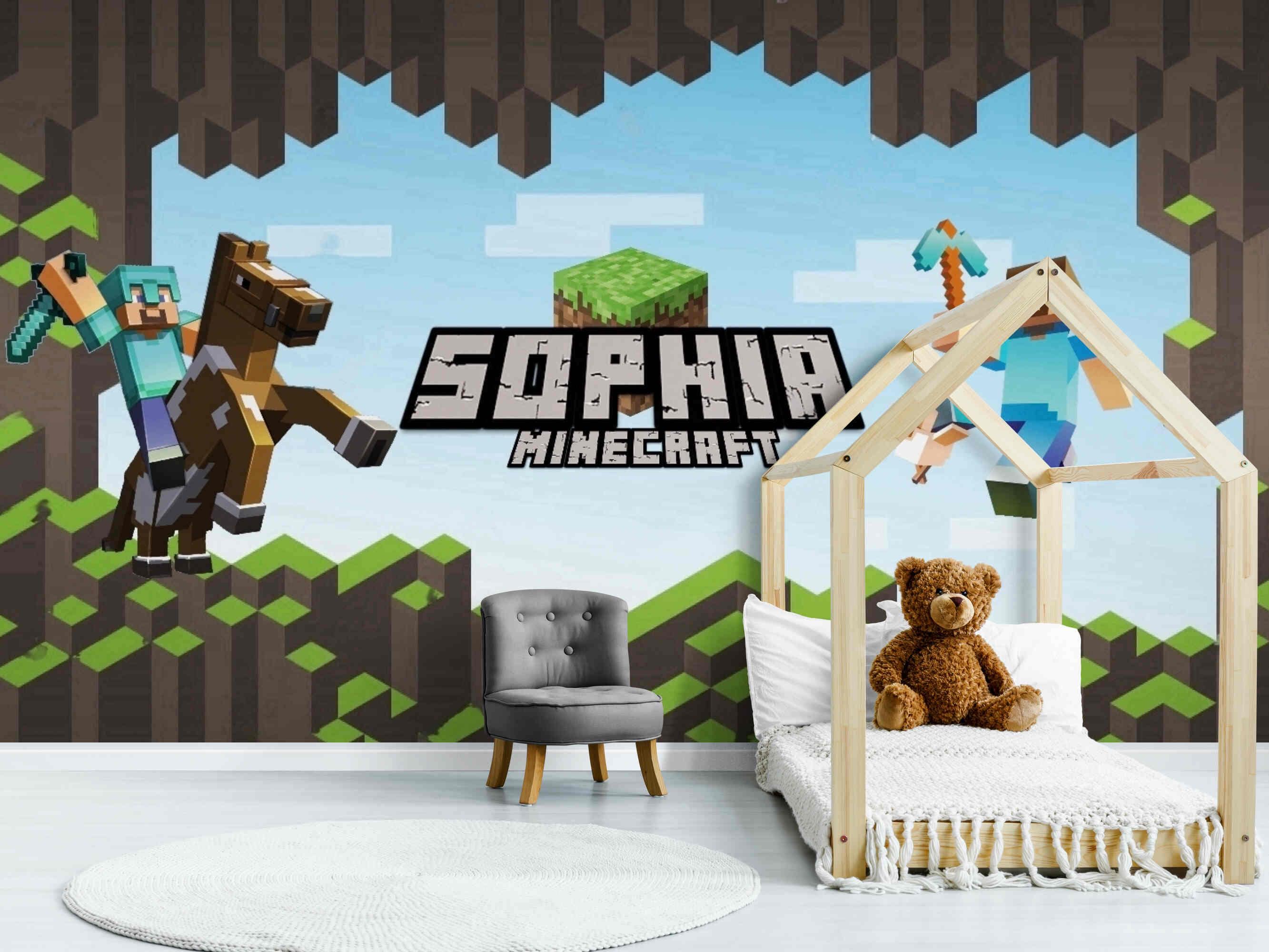 Personalized Name Wallpaper - Minecraft-style Painting, Custom Game ...