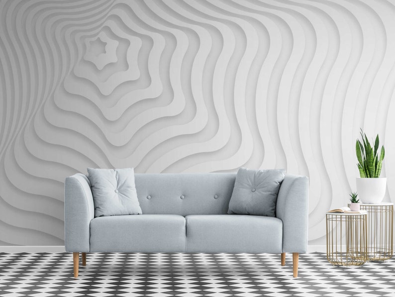 3D Modern Wallpaper Custom Wall Mural Geometric 3D Wallpaper - Etsy