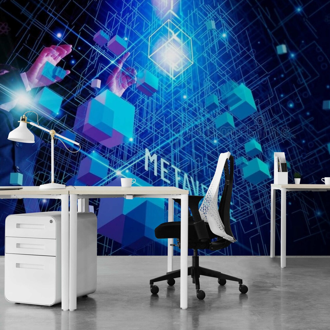 3D Wall Mural Metaverse Wall Art Wallpaper Mural Peel and - Etsy