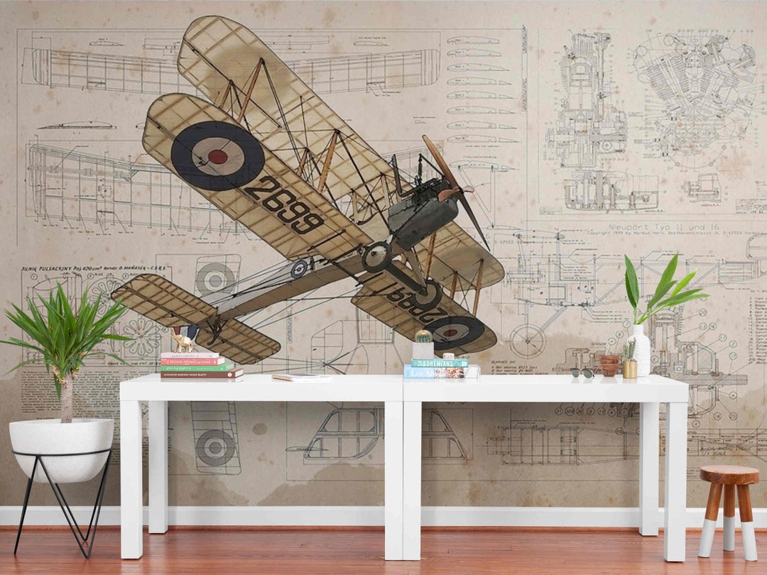 Aircraft Plane Wallpaper Airplane Mural Aviation Wallpaper Decor Peel ...
