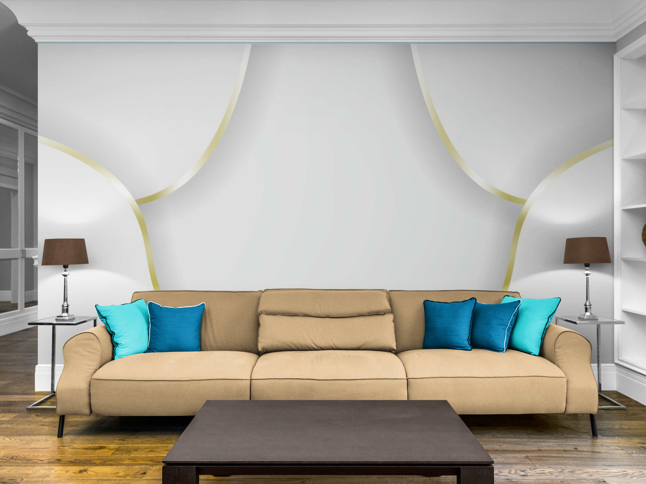 Custom Gold Wallpaper Geometric Wall Mural Peel and Stick Art - Etsy