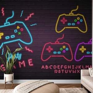 Gaming and Video Game Wallpaper for Game Rooms, Playful Kids Wallpaper ...