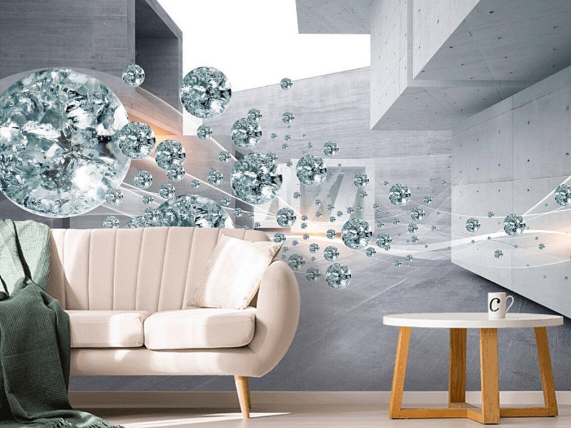 3D Diamonds Wallpapers Wall Decor Wall Mural Diamonds 3d Photo - Etsy
