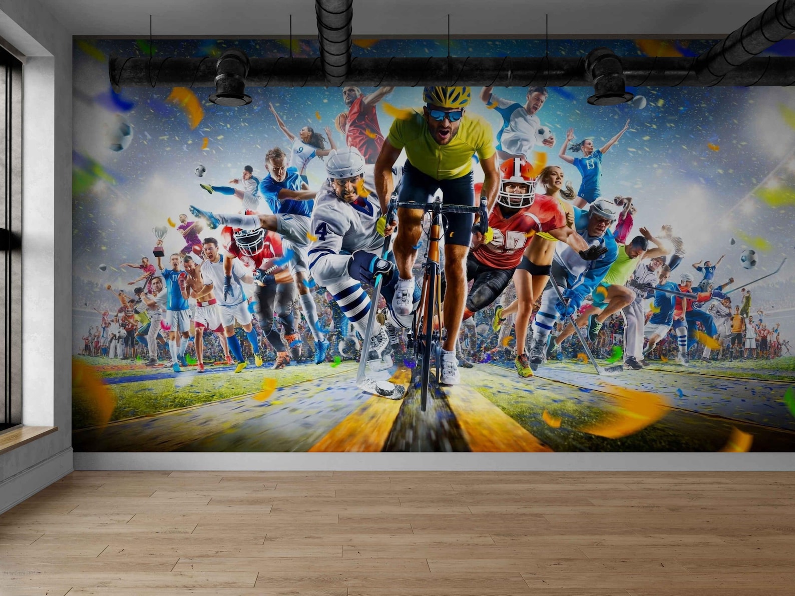 Multisport Action Wall Mural - Sports Wallpaper Peel and Stick Wall Art ...