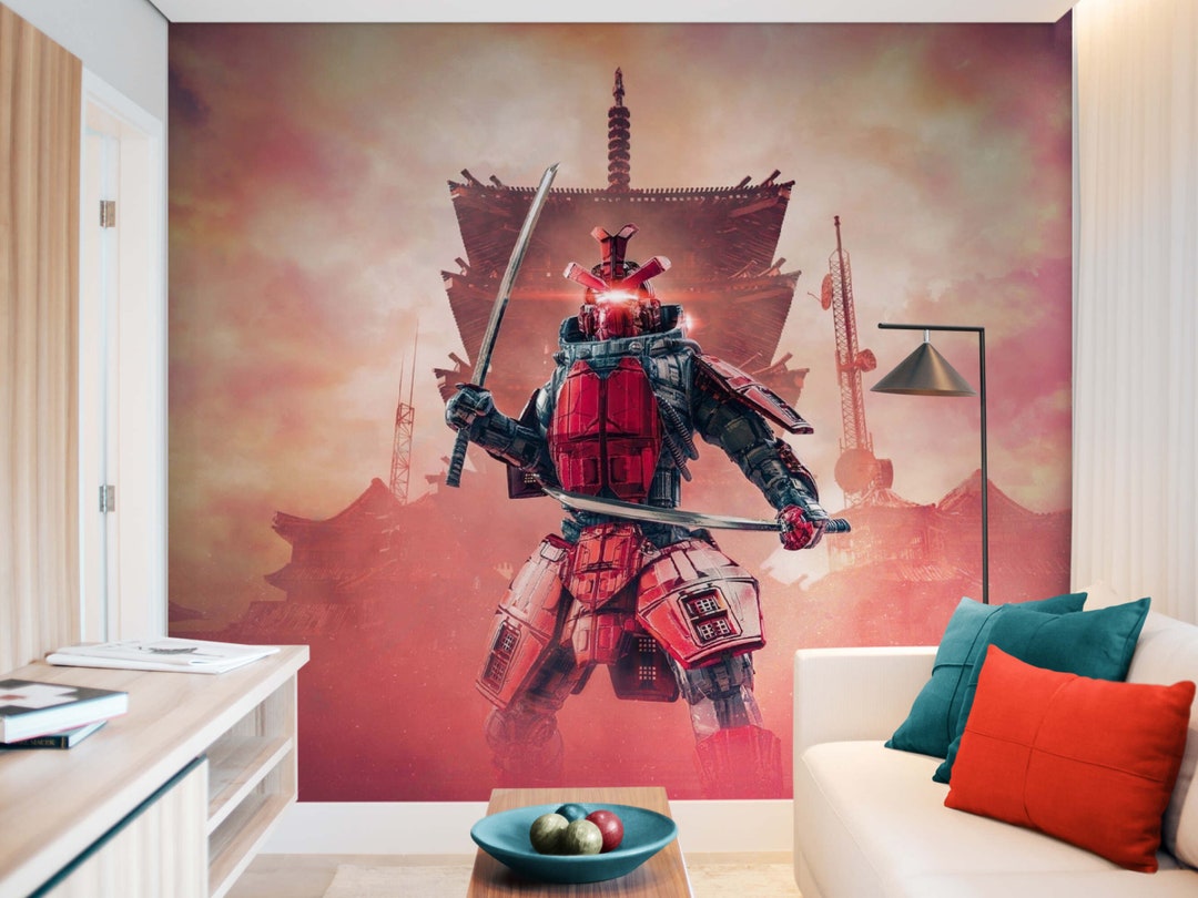 Gaming Samurai Peel and Stick Wallpaper for Wall, Gaming Wall Ideas ...