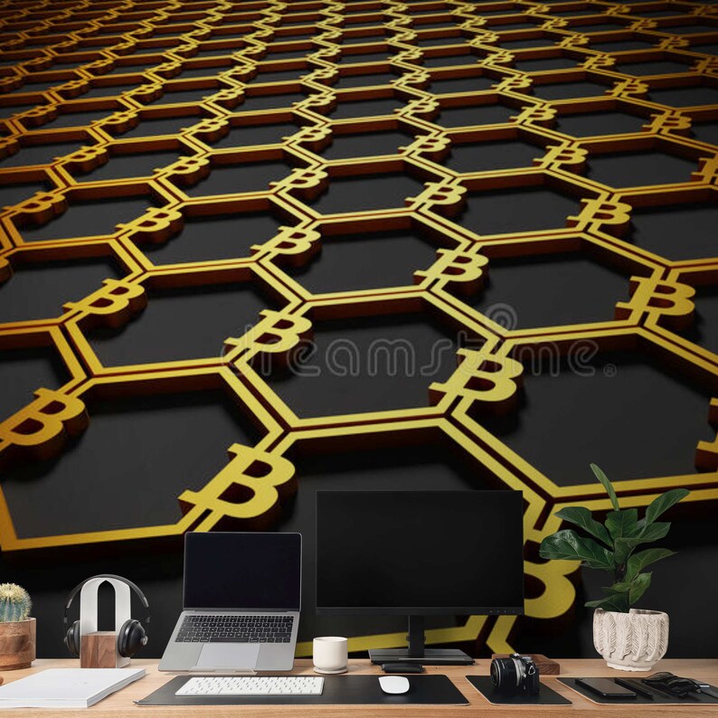 Bitcoin 3D Wallpaper Graffiti Wall Mural Office Wall Paper - Etsy