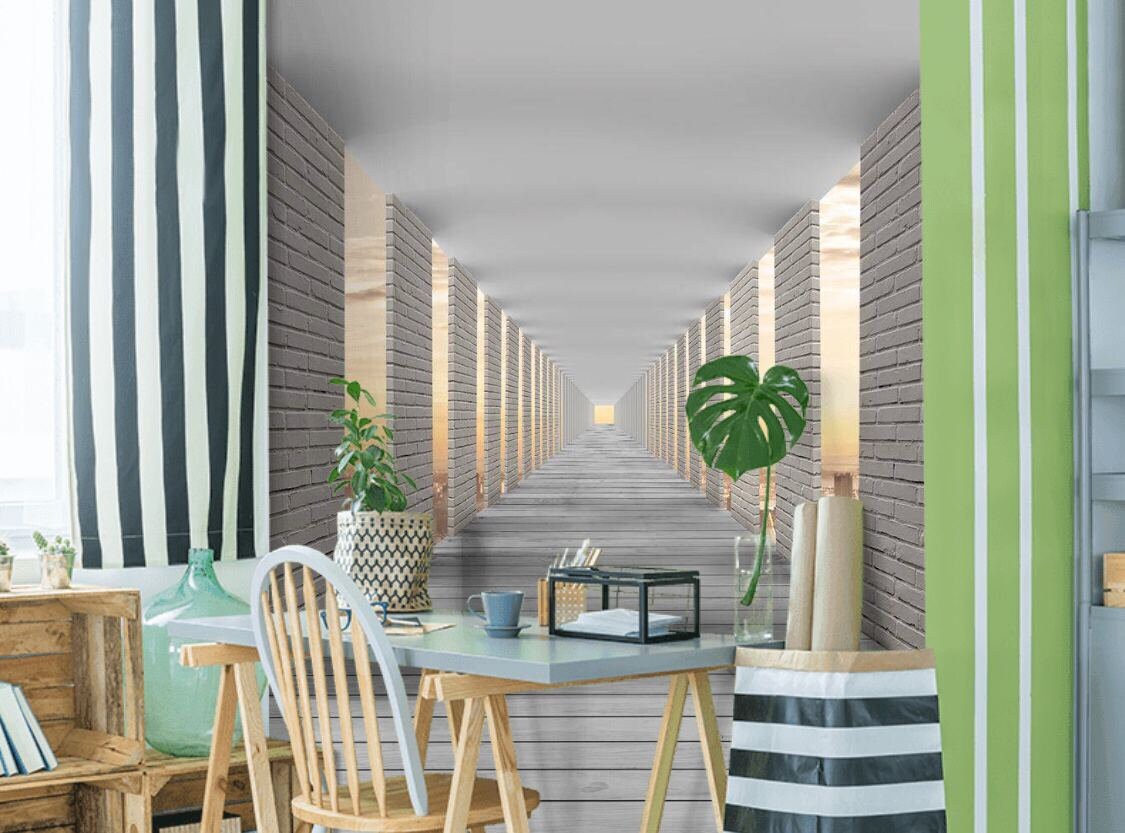 Wall Mural Long Corridor 3D Wallpaper Wall Decor Home Wall Art - Etsy