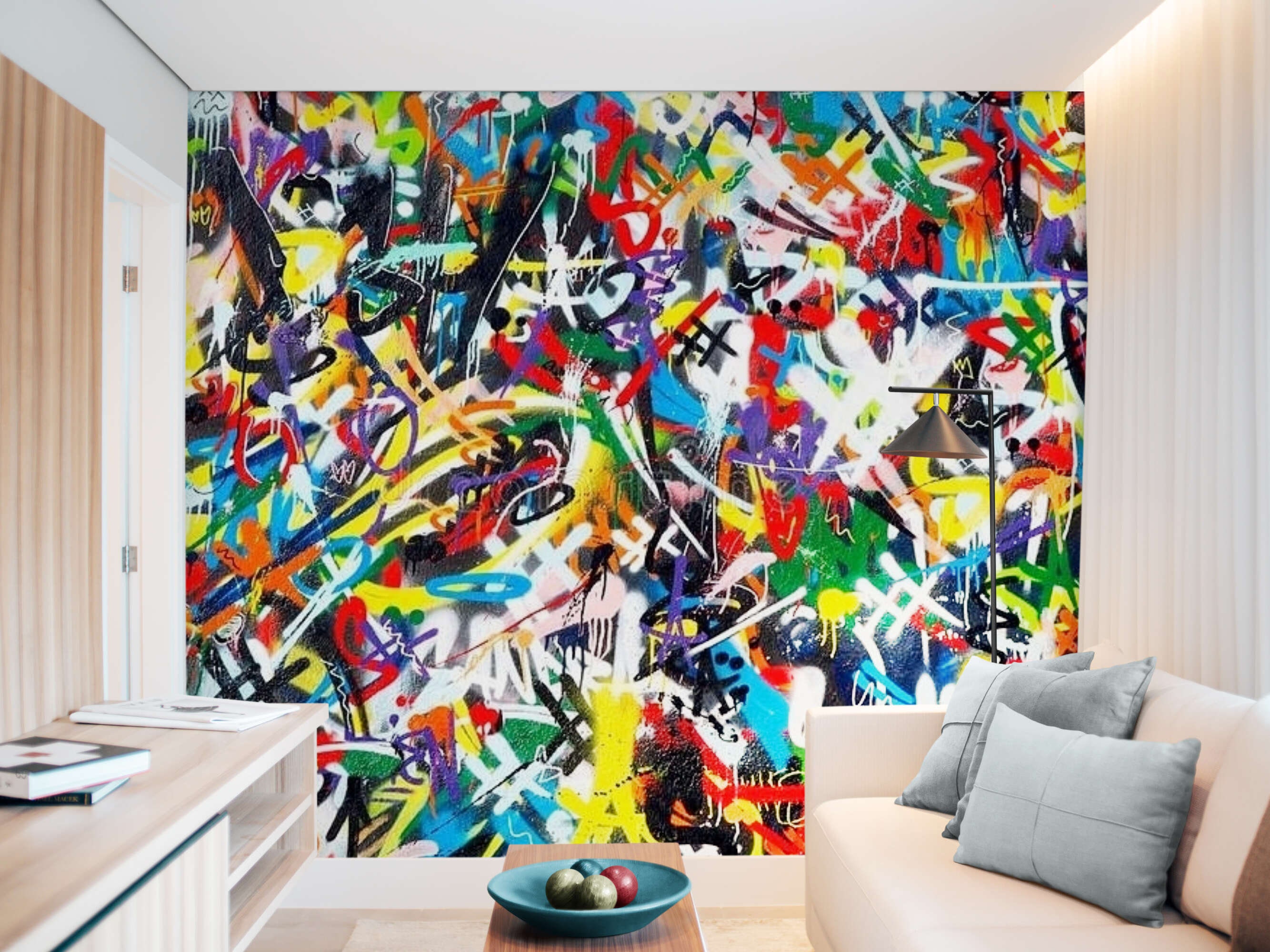 Graffiti Wall Mural Wall Art Graffiti Wallpaper 3D Wall Paper | Etsy