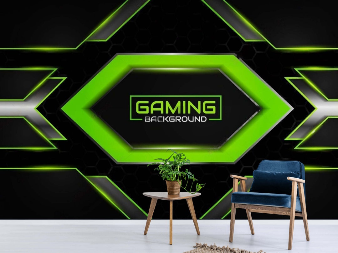 Gaming Peel and Stick Wallpaper for Game Room and Playroom, Neon 3D ...