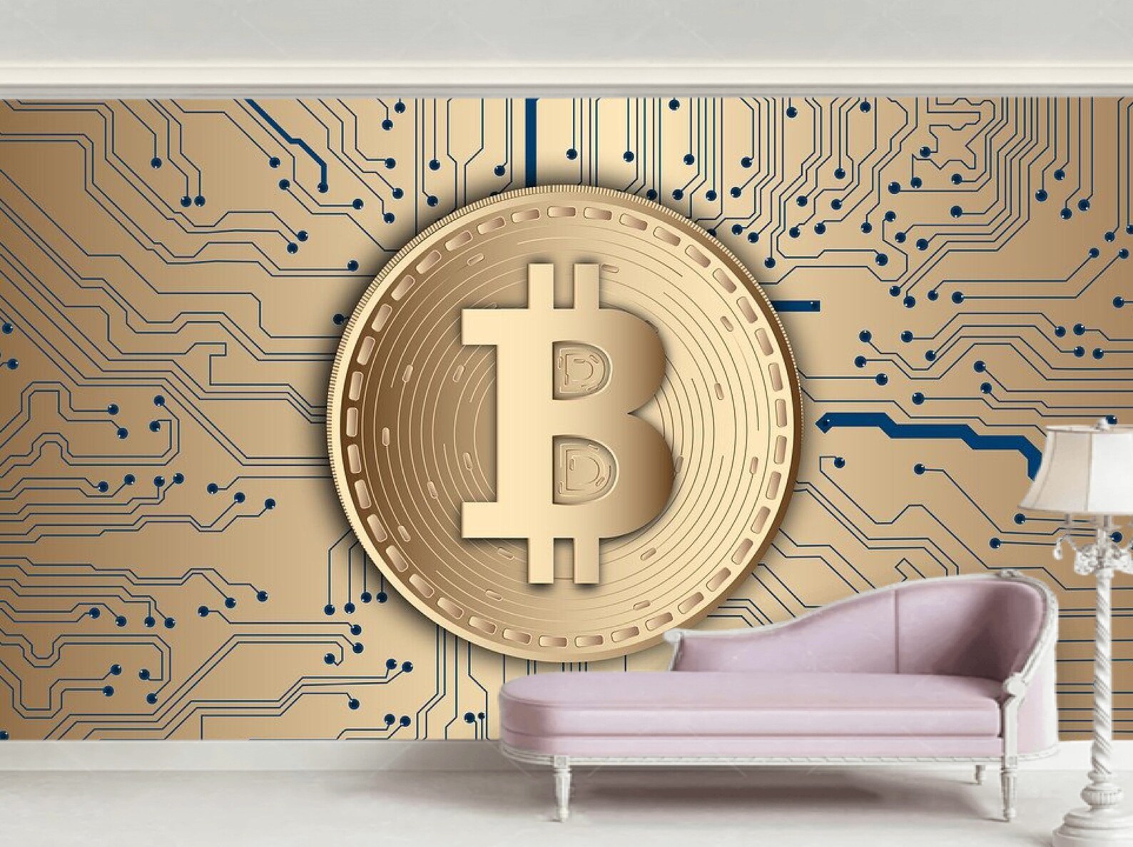 3D Bitcoin Wallpaper Wall Decals Peel and Stick Cryptocurrency | Etsy