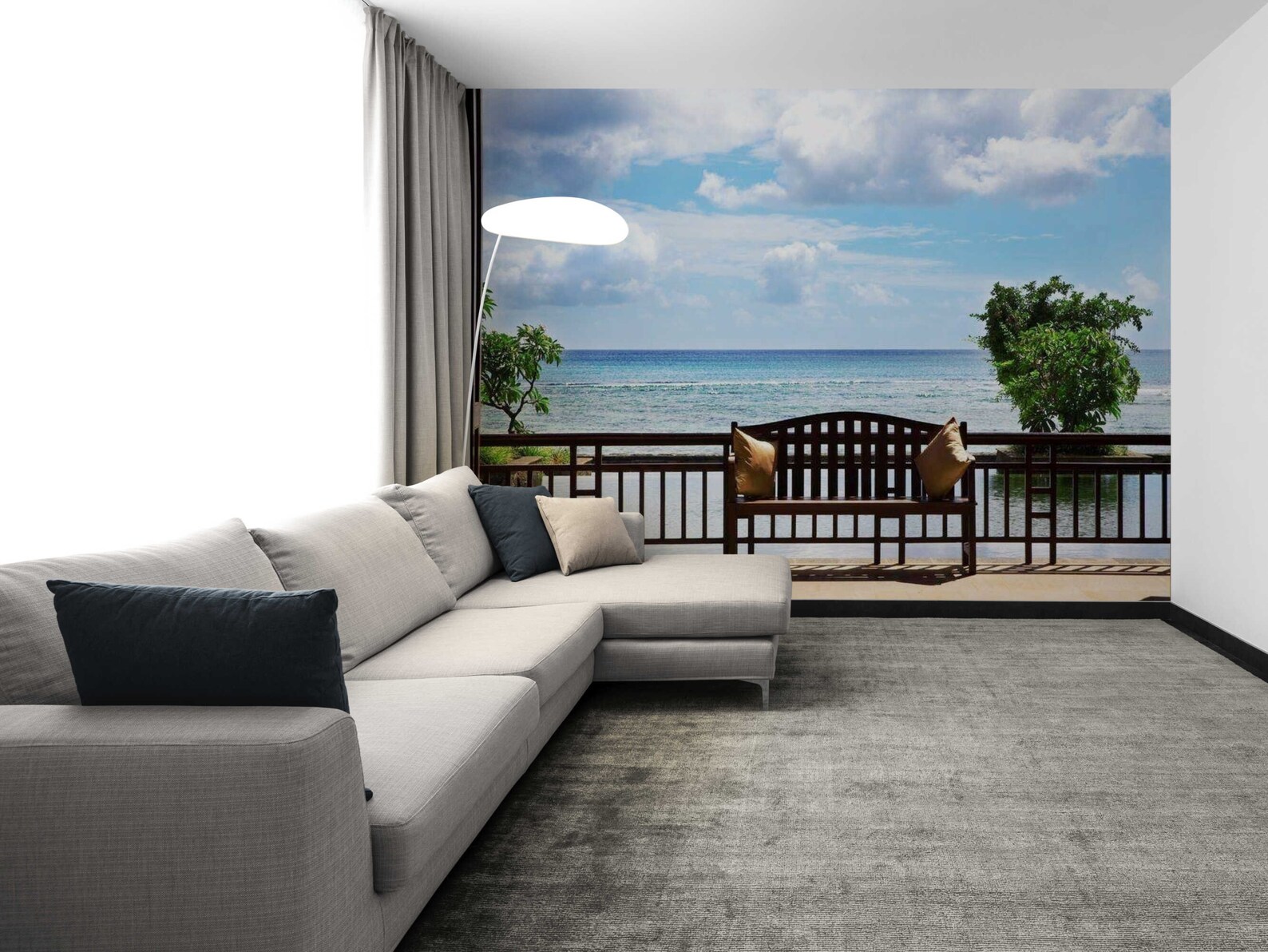 Balcony View Wall Paper Mural 3d Wallpaper Wall Mural Decor - Etsy