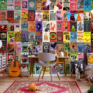Punk Rock & Grunge Bands Collage Wallpaper for Walls, Vinyl Peel and ...