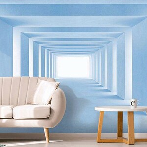 3D Wallpaper White Tunnel Wall Mural for Living Room Decor EXPANDING ...