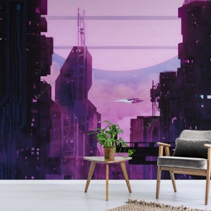 Cyberpunk City Wallpaper Wall Decor Wall Mural Photo Wall Teenage ...