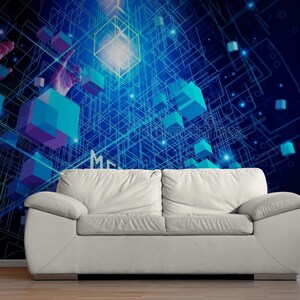 3D Wall Mural Metaverse Wall Art Wallpaper Mural Peel and Stick Wall ...