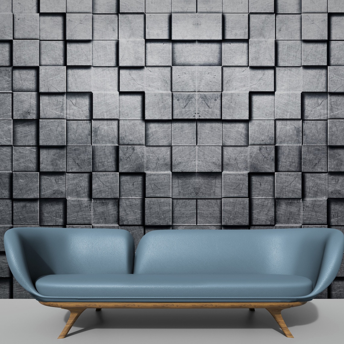 Gray Brick 3d Wallpaper Loft Style Mural Decor 3d Wall Paper - Etsy