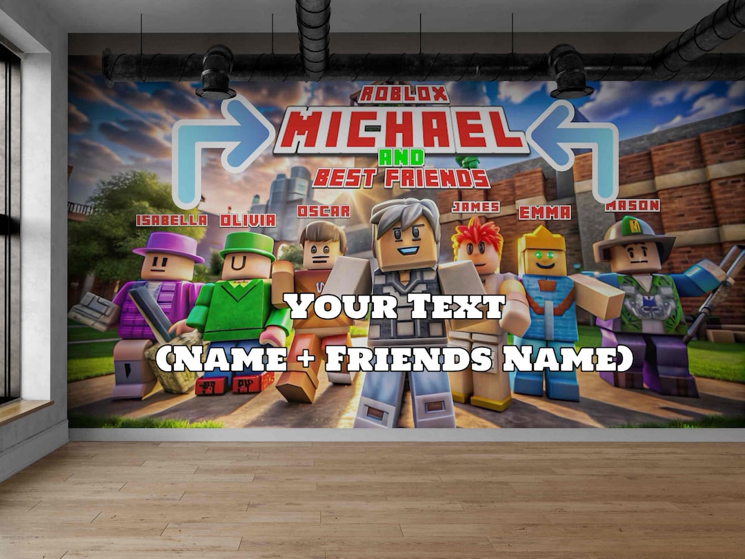 Personalized Roblox Wallpaper – Custom Kids Game Room Decor, Peel and ...