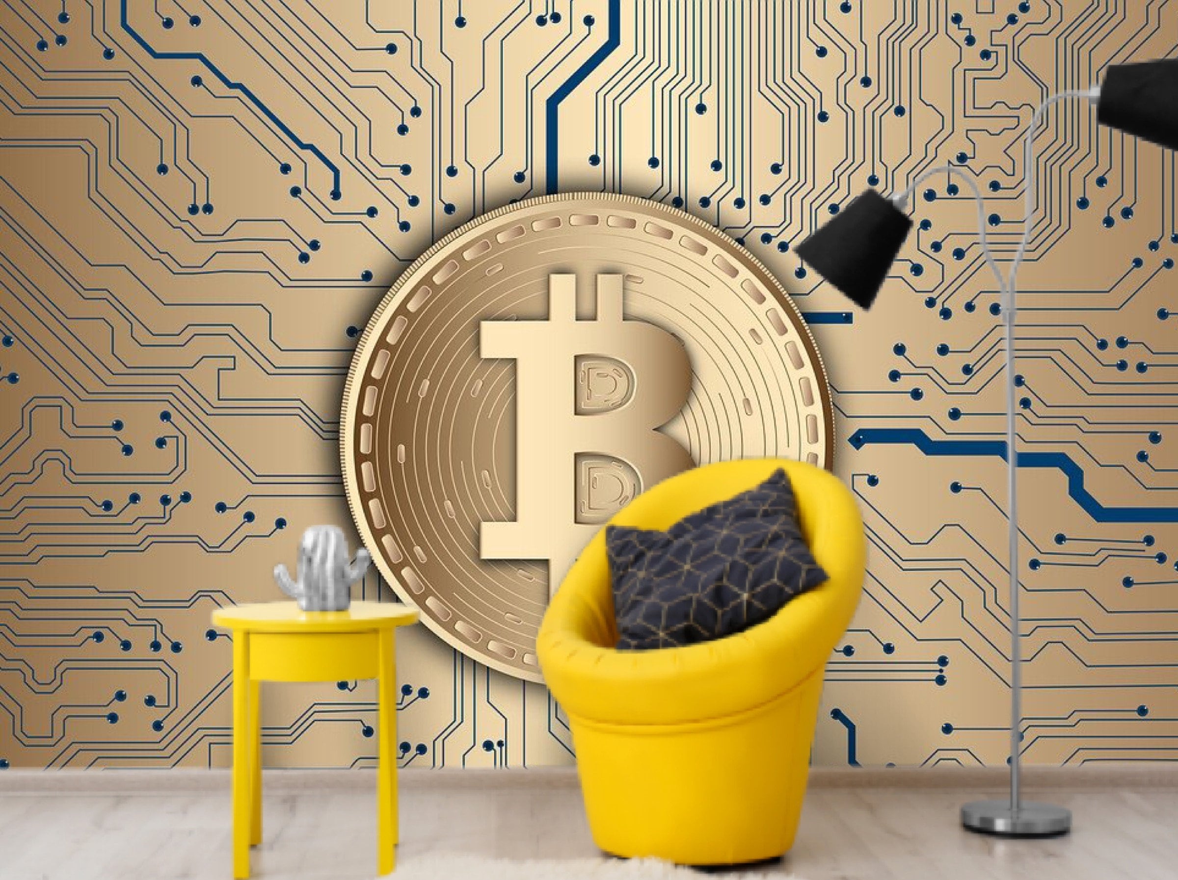 3D Bitcoin Wallpaper Wall Decals Peel and Stick Cryptocurrency - Etsy