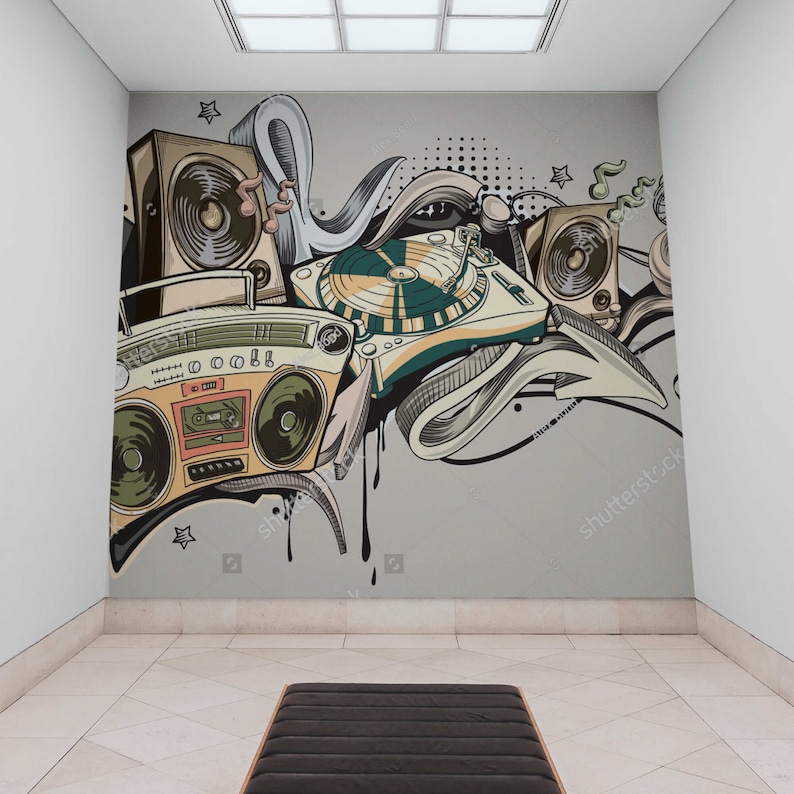 Graffit Wallpaper Wall Art Wall Paper Wall Mural Bedroom Mural - Etsy