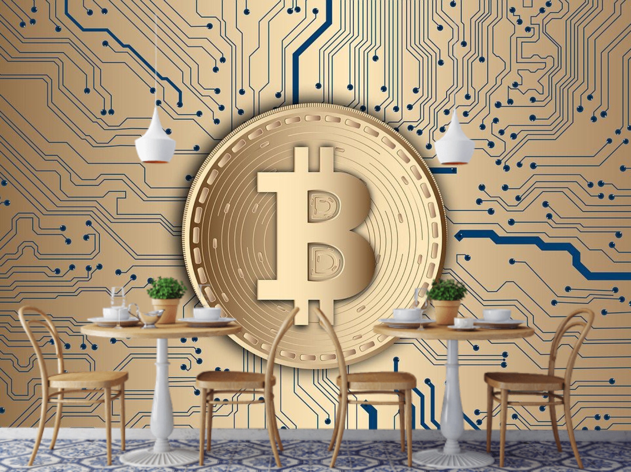 3D Bitcoin Wallpaper Wall Decals Peel and Stick Cryptocurrency - Etsy