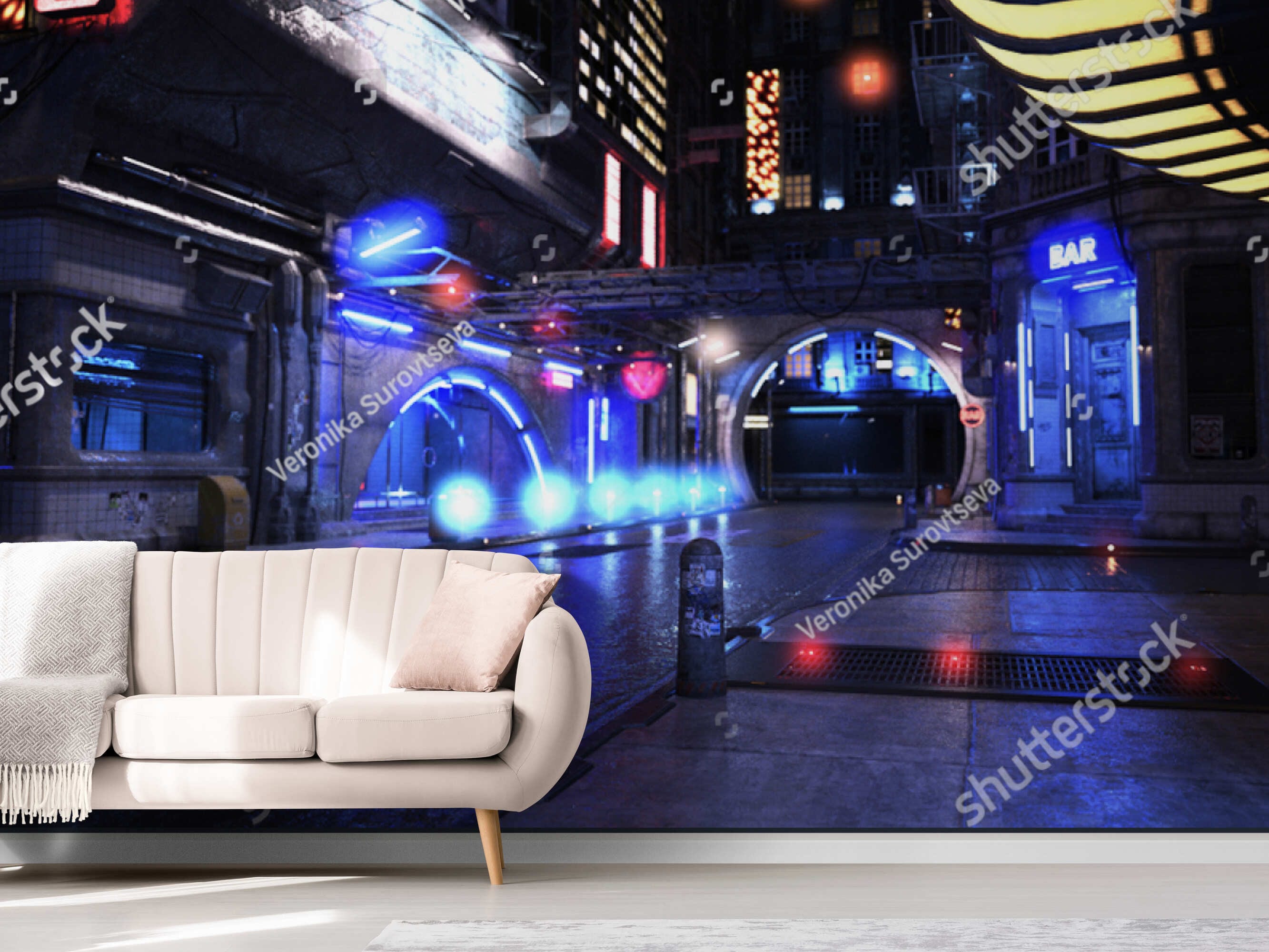 Mural Wallpaper Cyberpunk Wall Mural 3D Wallpaper Peel & Stick - Etsy