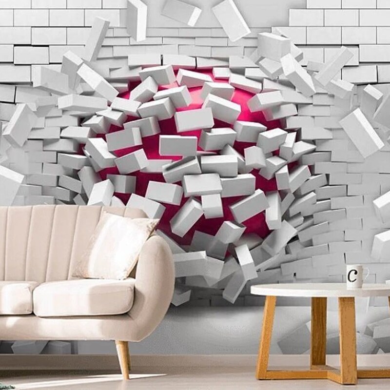 3d Brick Wall Wallpaper - Etsy