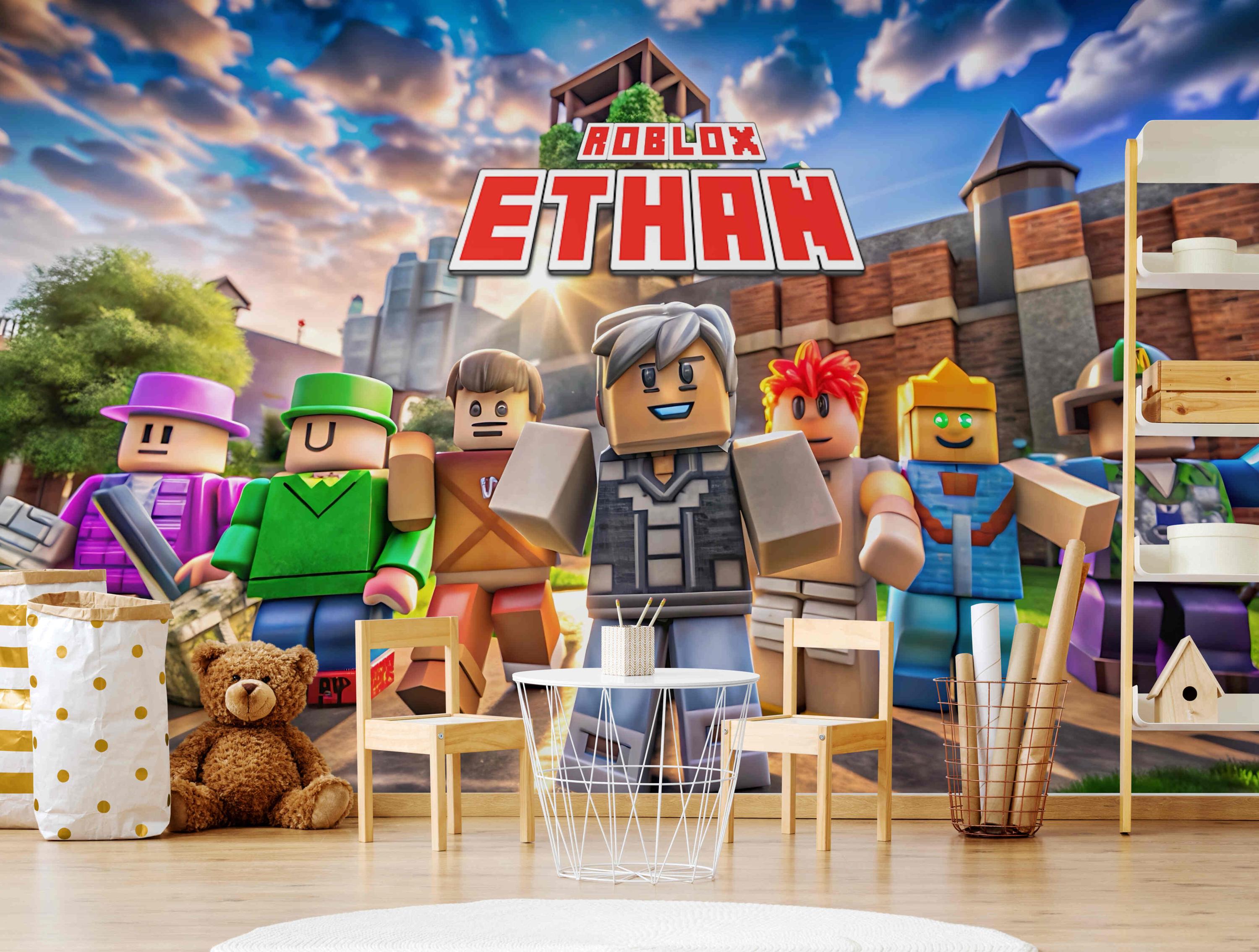Personalized Roblox Font Wallpaper – Kids Game Room Mural - Etsy