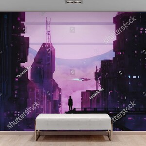 Cyberpunk City Wallpaper Wall Decor Wall Mural Photo Wall Teenage ...