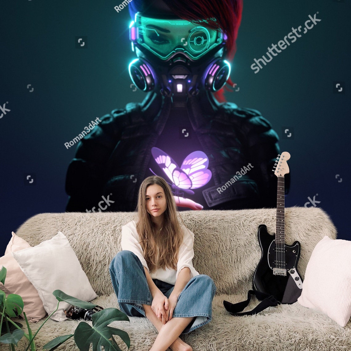 Peel and Stick Neon Wallpaper Kids Wall Mural Gaming Wall | Etsy