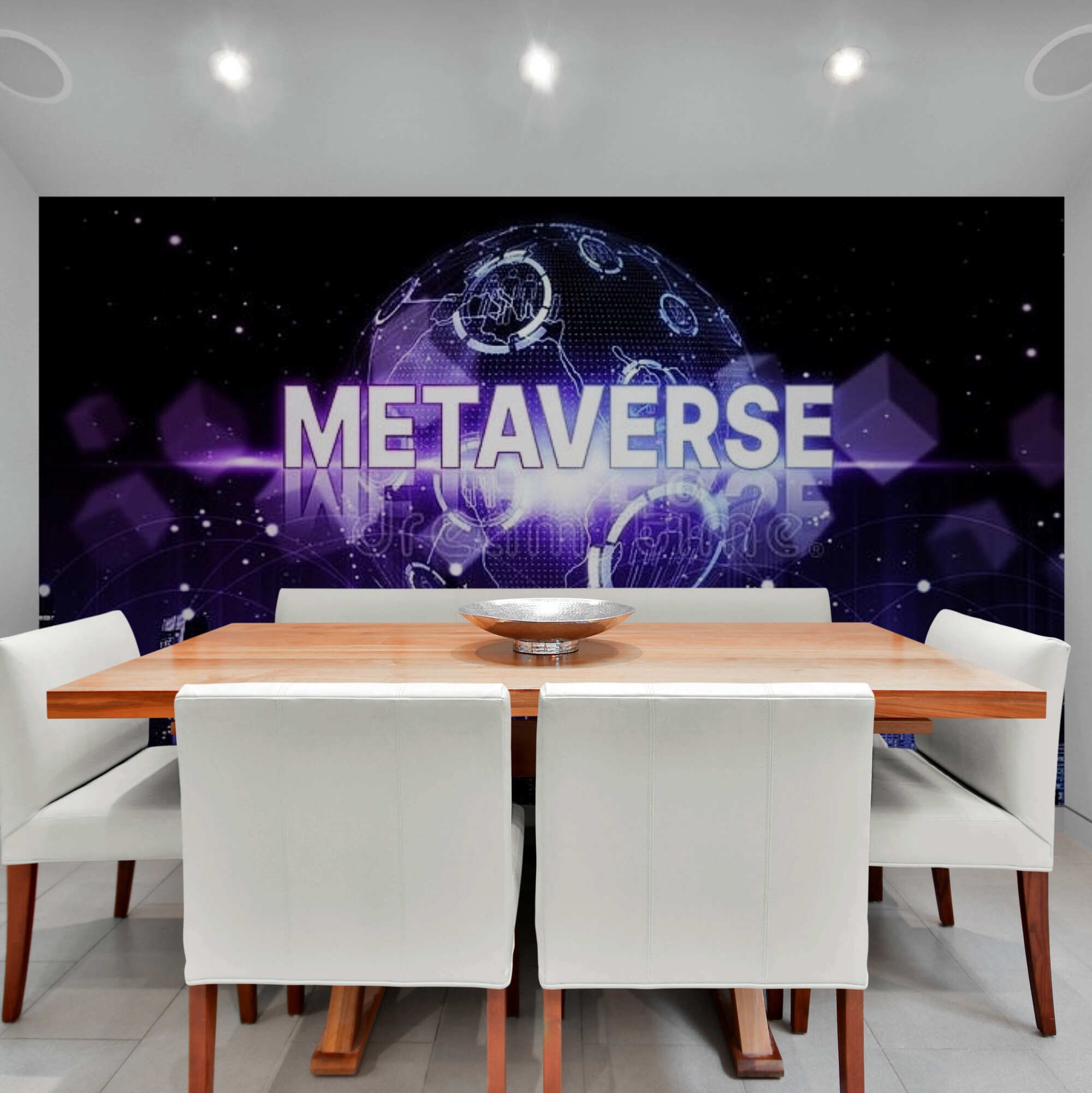 Metaverse Neon Wall Mural Stylish 3D Wallpaper Neon 3D | Etsy