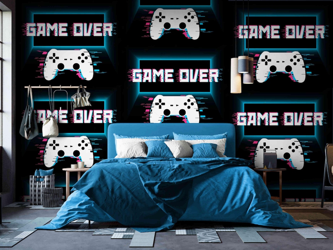 Cool Boys Room Wallpaper Peel and Stick Gaming Wall Decor, Personalized ...