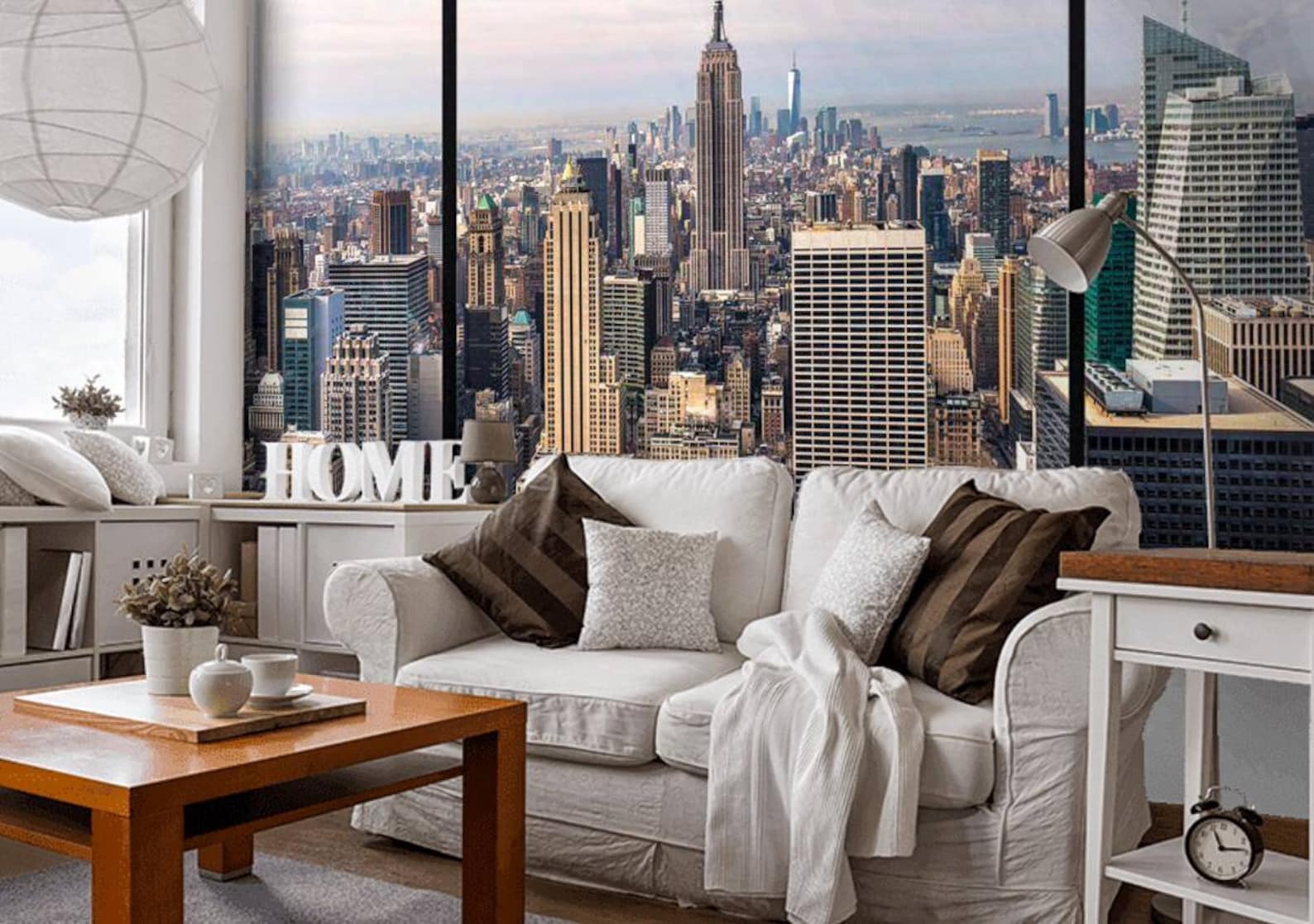 New York City Skyline Window View Wallpaper Mural Expanding | Etsy