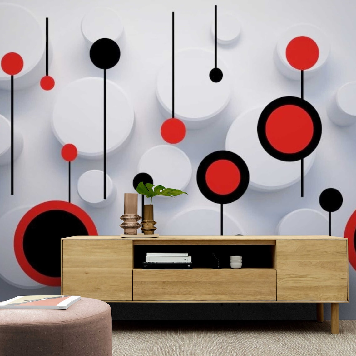 3D Modern Wallpaper Self-adhesive Wall Mural Geometric 3D - Etsy