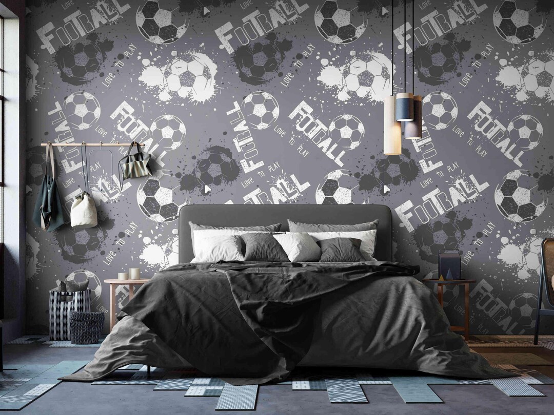 Soccer Wallpaper Peel and Stick Vinyl or Classic Textured Wall Paper ...
