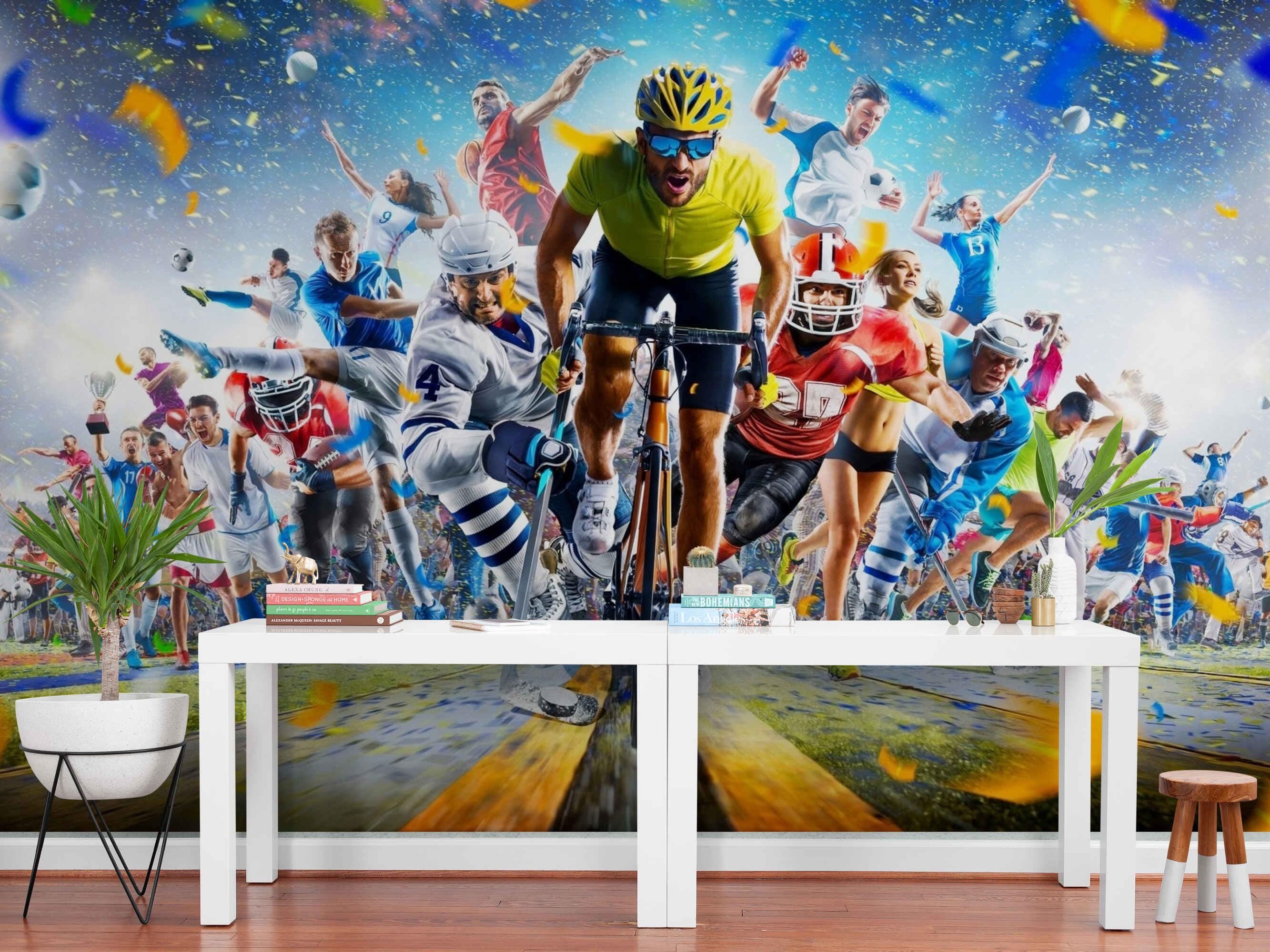Multisport Action Wall Mural - Sports Wallpaper Peel and Stick Wall Art ...