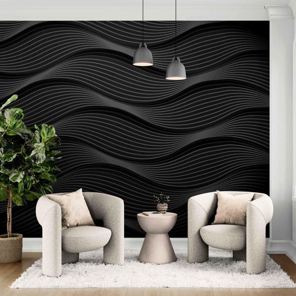 3d Wallpaper Black - Etsy