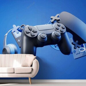 Cool Gamer Wallpaper for Walls, Wall Murals 3D Dualshock Peel and Stick ...