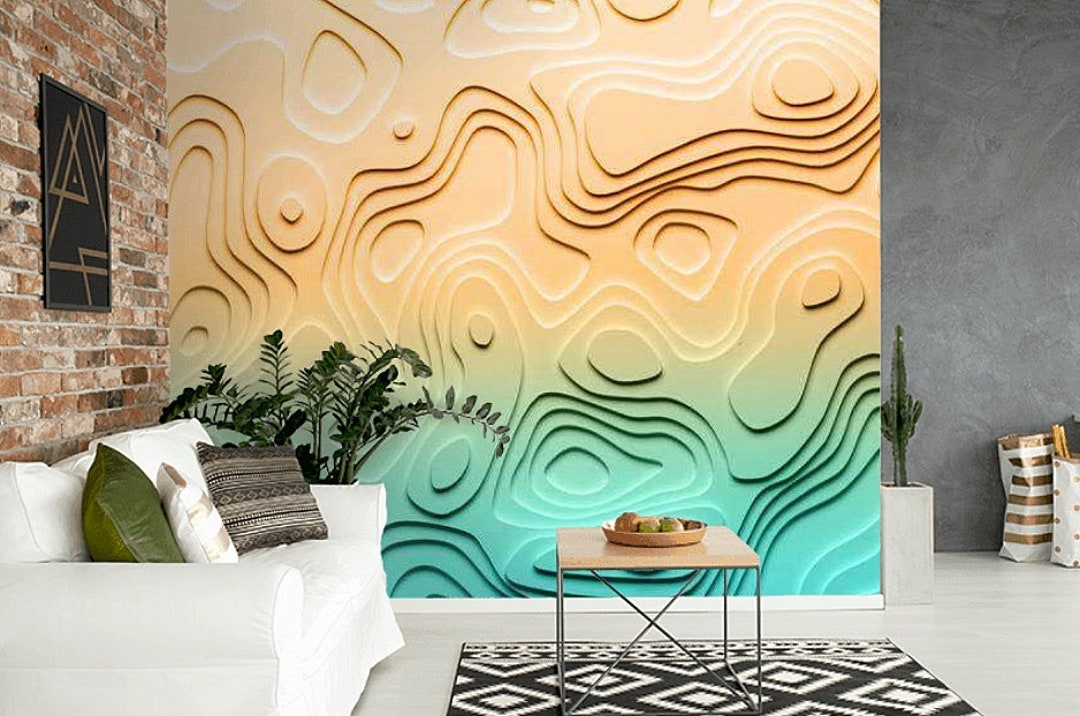 Colorful 3d Wall Mural Modern Wallpaper Peel & Stick 3 D W Allpapers ...