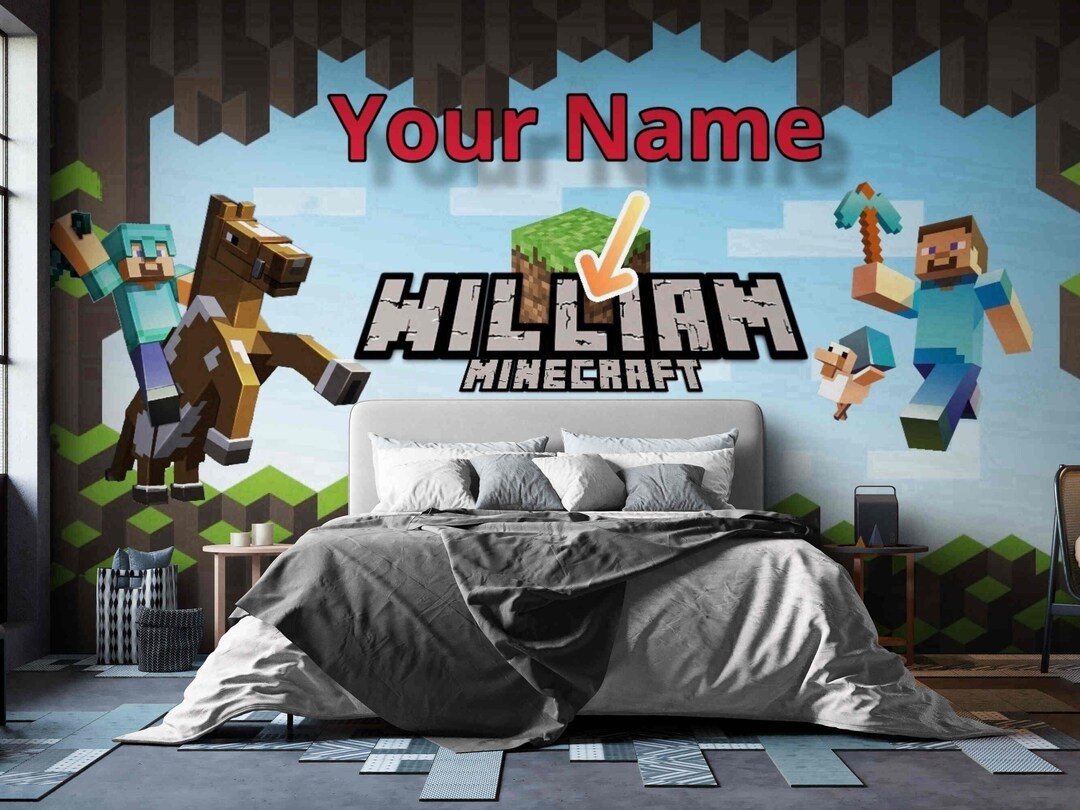Personalized Name Wallpaper - Minecraft-style Painting, Custom Game ...