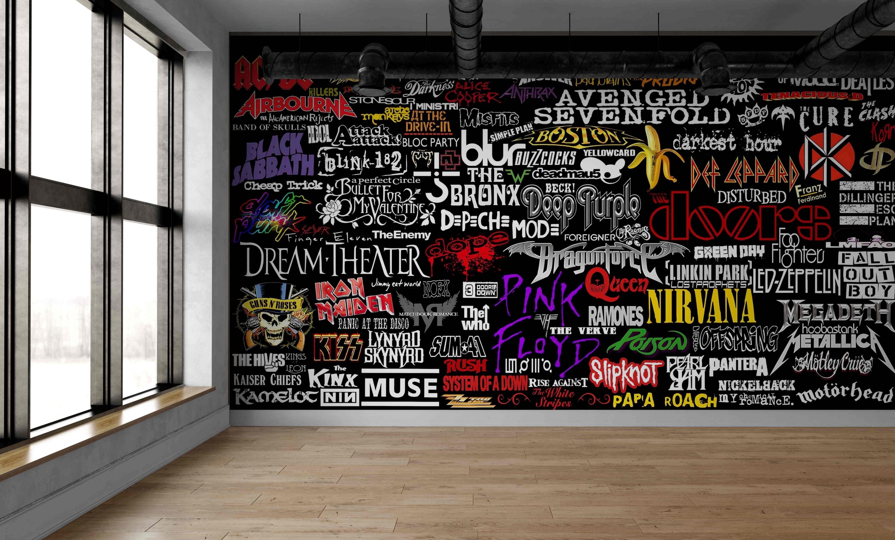 Rock Band Logos Wallpaper – Punk, Grunge, Hard Rock Peel and Stick ...