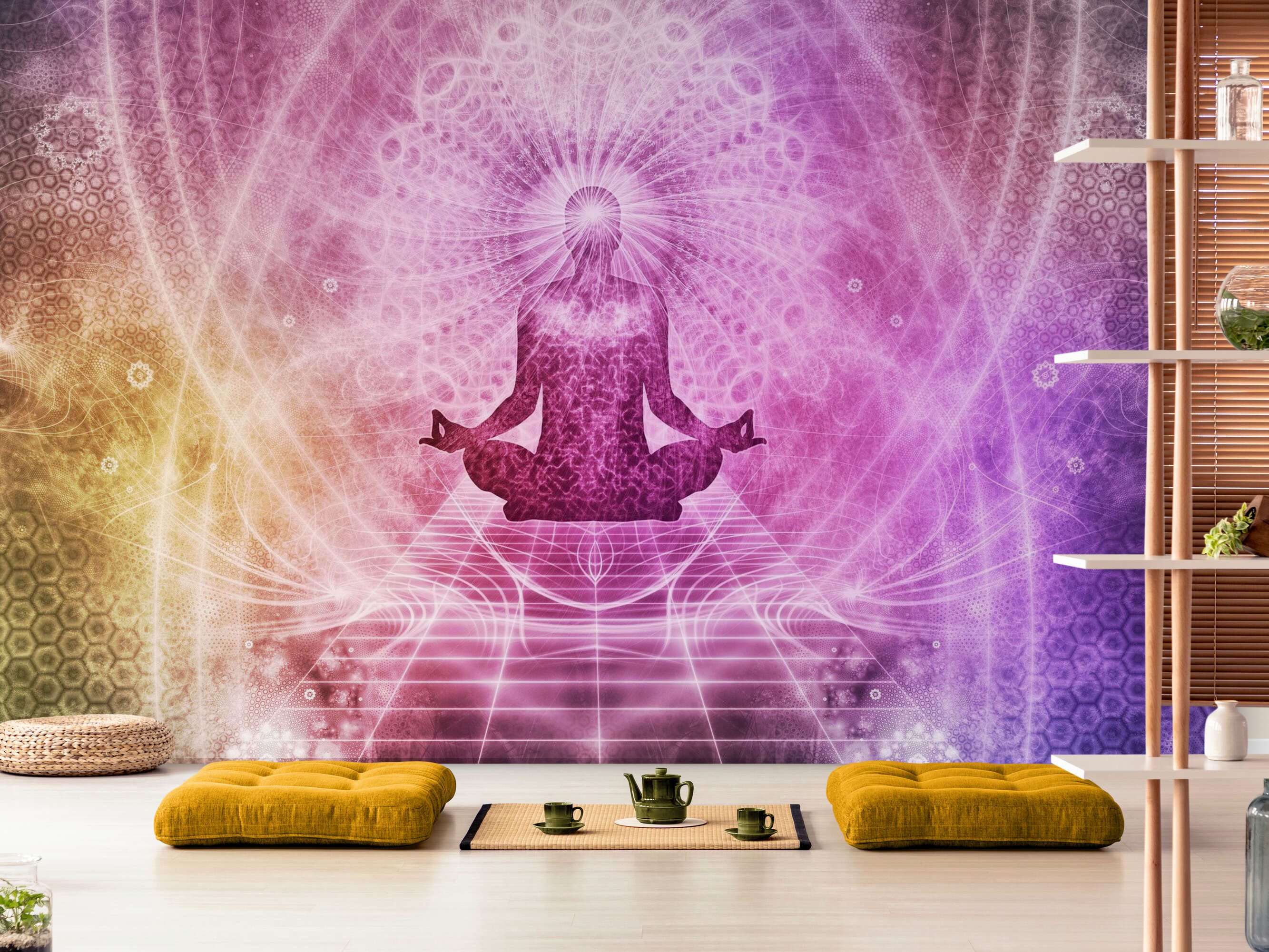 Yoga Art Wallpaper Woman In Yoga Poses – High Quality Wall Murals