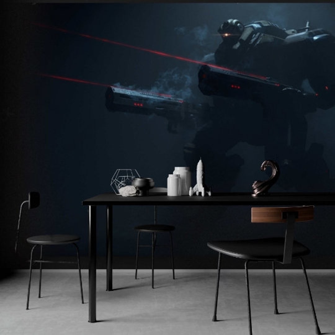 Cyberpunk Wallpaper Mural Graffiti Wall Paper Robot Wall Mural ...