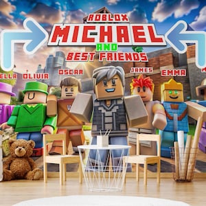 Personalized Roblox Font Wallpaper – Kids Game Room Mural - Etsy