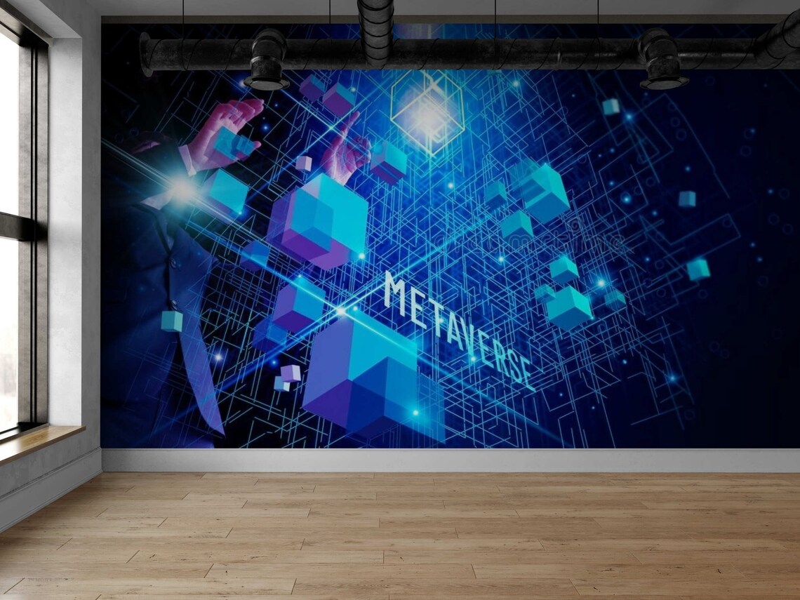 3D Wall Mural Metaverse Wall Art Wallpaper Mural Peel and | Etsy