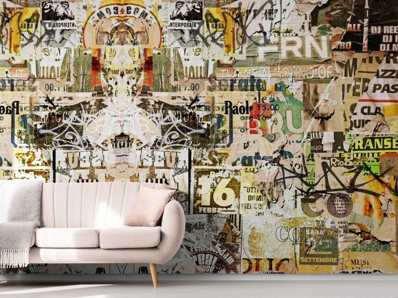 Custom Wallpaper Graffiti Wall Mural Decor Graffiti Wall Paper | Etsy