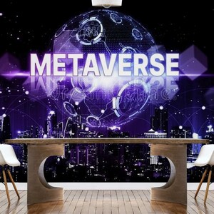 Metaverse Neon Wall Mural Stylish 3D Wallpaper Neon 3D Graffiti Wall ...