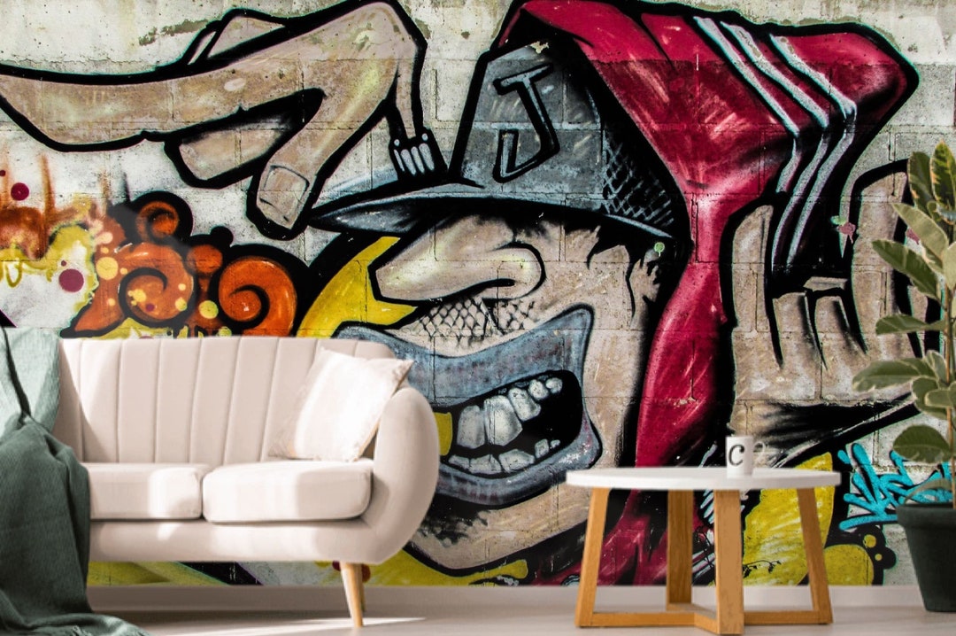 Street Art Graffiti Photo Wallpaper Graffiti Wall Mural Wall Decal Game ...