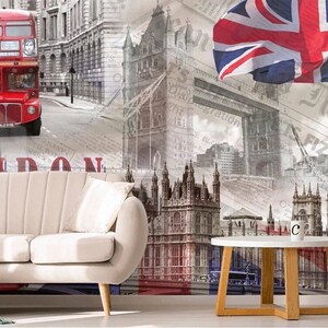 London Cityscape Wallpaper Mural - Removable Wall Art - Etsy