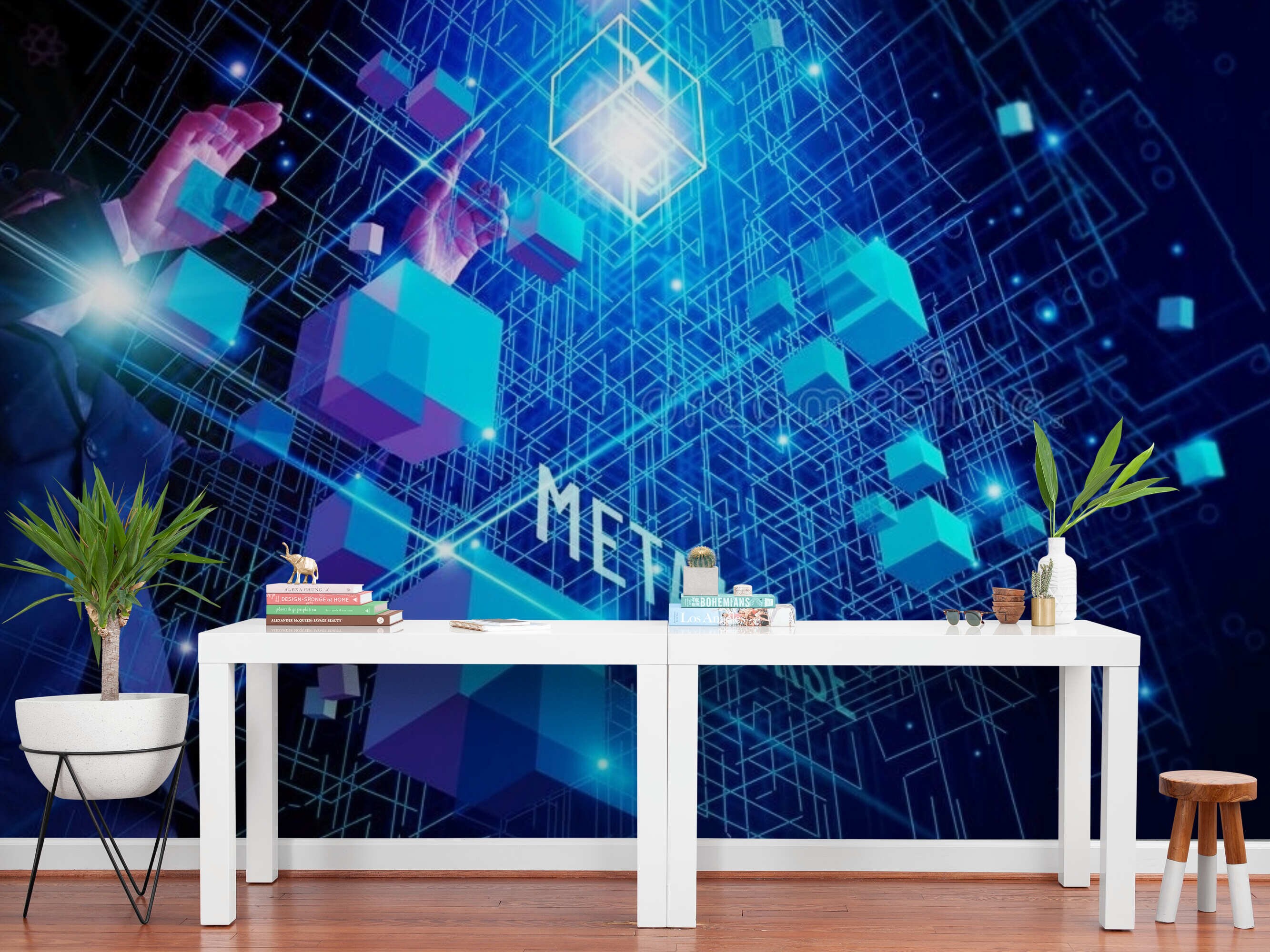 3D Wall Mural Metaverse Wall Art Wallpaper Mural Peel and | Etsy